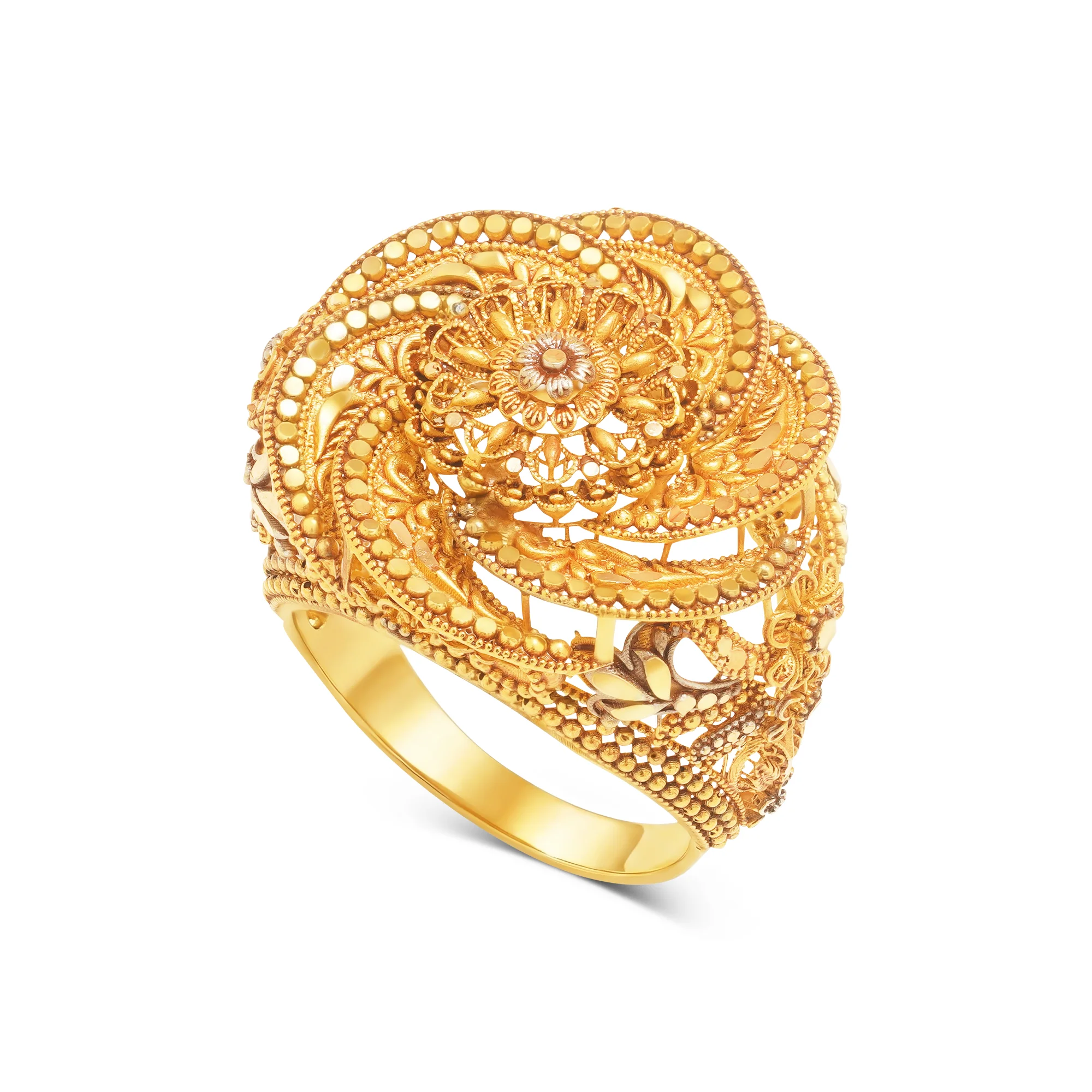 Spiral Bloom Ring - Gold Bank